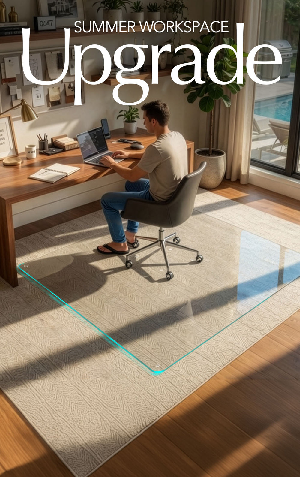 Vitrazza: Glass Office Chair Mat For Carpet, Hardwood & Tile