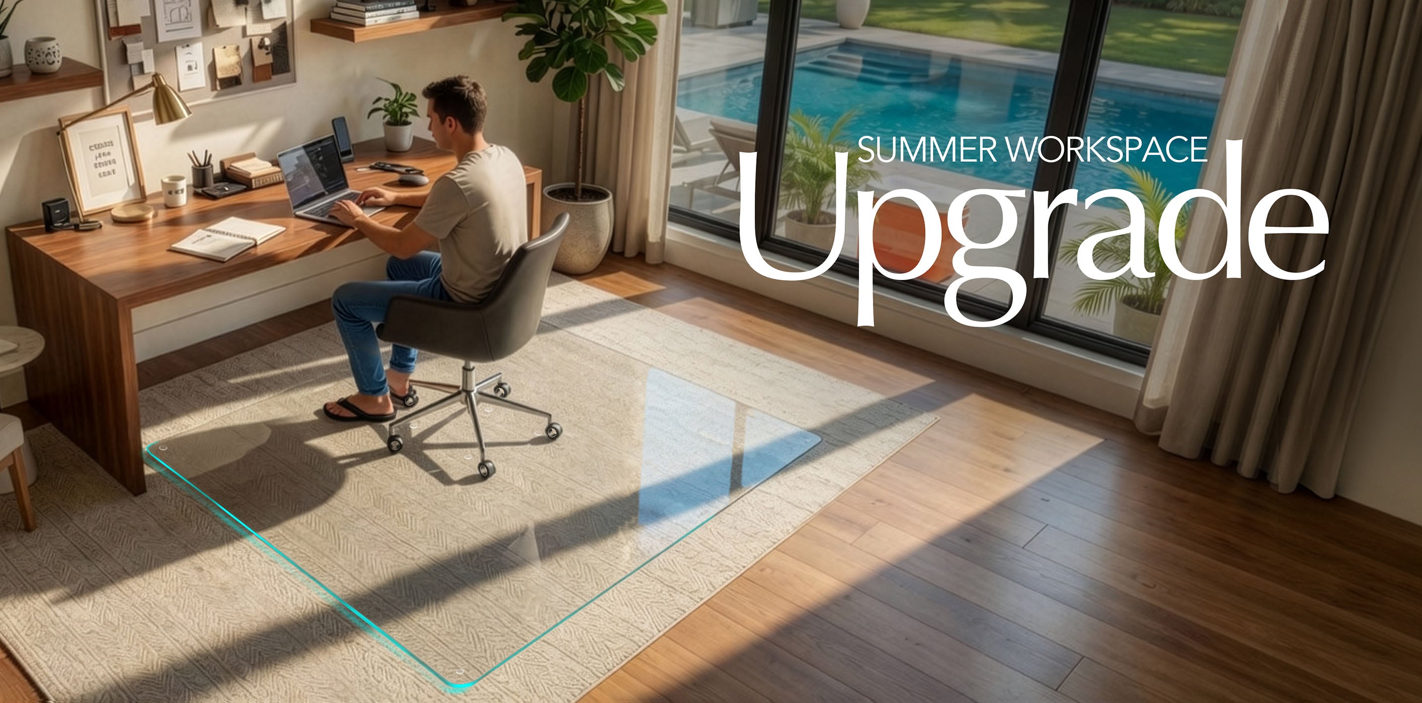 Vitrazza: Glass Office Chair Mat For Carpet, Hardwood & Tile